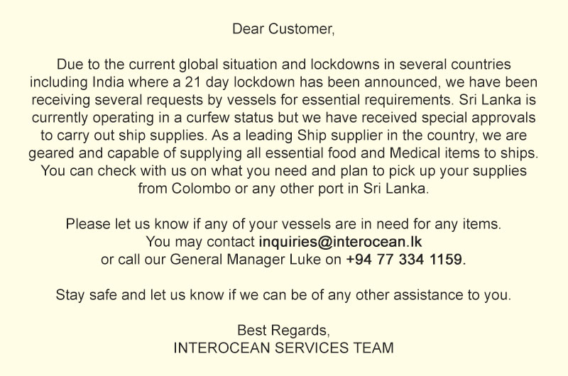 Interocean Services Limited - Ship Supply Services Since 1973